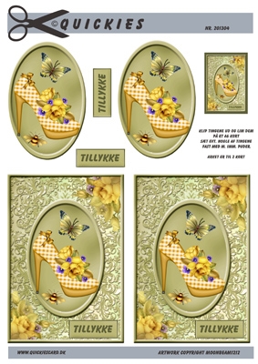 201304Q 3D Gule roser og sko Quickies